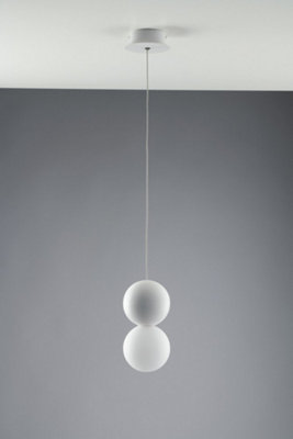 Luminosa Kiss Plaster Globe Ceiling Pendant Light White, G9
