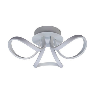 Luminosa Knot Blanco Ceiling 48cm Round 3 Looped Arms 36W LED 4000K ...