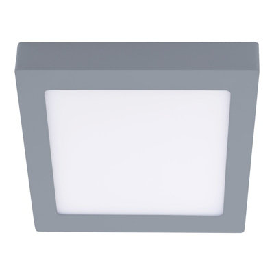 Luminosa Know LED Flush Light 12W 4000K Square Grey