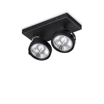 Luminosa KONIG 2 Light Twin Ceiling Spotlight Black | DIY at B&Q