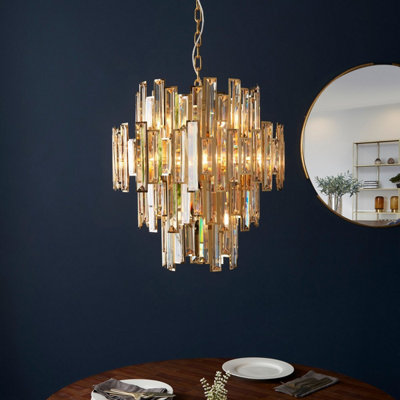 Luminosa Latina Single Pendant Ceiling Lamp, Gold Effect Plate ...