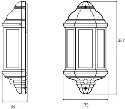 Luminosa LED Half Wall Lantern with PIR - White 230V IP54 8W