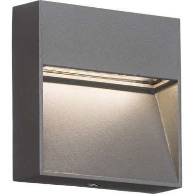 Luminosa LED Square Wall/Guide light - Grey, 230V IP44 2W | DIY at B&Q