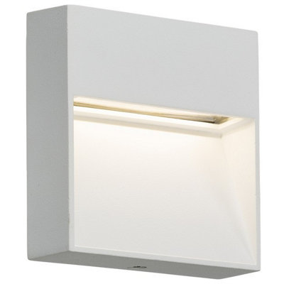 Luminosa LED Square Wall /Guide light - White, 230V IP44 4W | DIY at B&Q