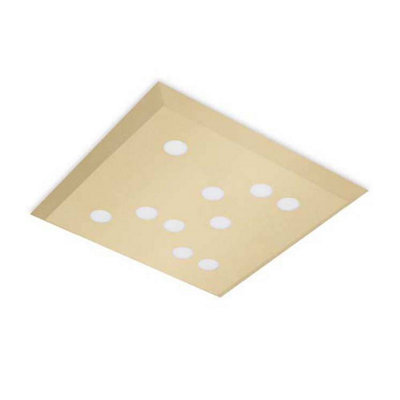 Luminosa LEDS C4 LED Square Ceiling Flush Light Gold Painted