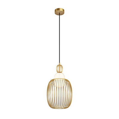 Luminosa Levitation Modern 25cm Wire Frame Pendant Ceiling Light Brass ...