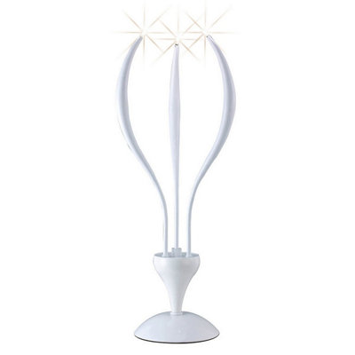 Luminosa Llamas Table Lamp 3 Light G4, Gloss White, NOT LED/CFL Compatible