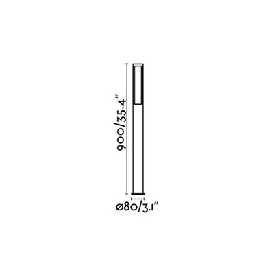 LUMINOSA LOGAR LED OUTDOOR TALL BOLLARD LIGHT DARK GREY IP54