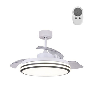 Luminosa Louis 3 Blade DC LED Ceiling Fan 35W 3CCT White Foldable blades