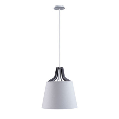 Luminosa Lucio Dome Pendant Ceiling Light White, 38cm, 1x E27