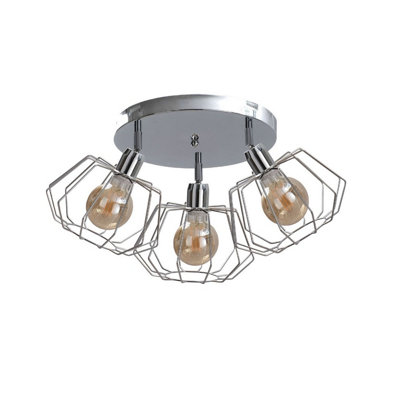 Luminosa Luna Ceiling Spotlight Clusters Silver, 32cm, 3x E27