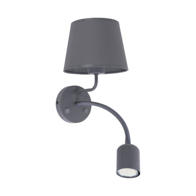 Luminosa Maja Reading Wall Light Grey E27, GU10