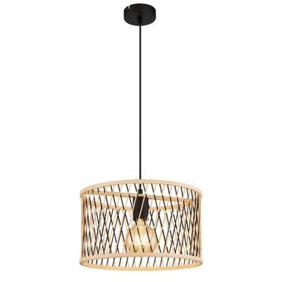 Luminosa Mali Wire Frame Pendant Ceiling Light Matt Black 1x E27