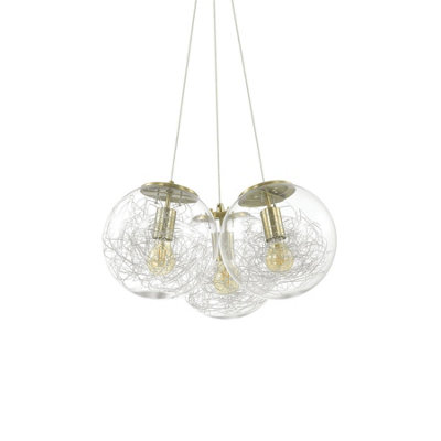 Luminosa Mapa 3 Light Cluster Ceiling Pendant Brass
