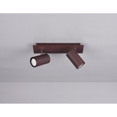 Luminosa Marley Modern 2 Light Twin Ceiling Spotlight Rusty - UK Stock