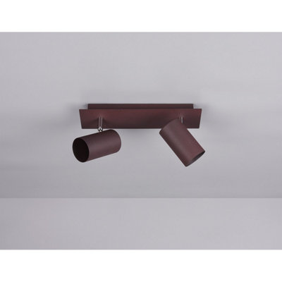 Luminosa Marley Modern 2 Light Twin Ceiling Spotlight Rusty - UK Stock