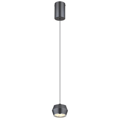 Luminosa Marthy Slim Pendant Ceiling Light Grey Matt LED 3000K