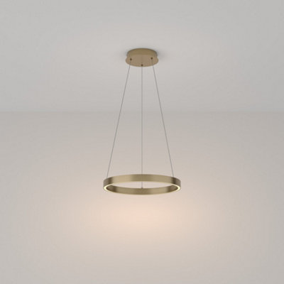 Luminosa Maytoni Rim Modern Integrated LED Pendant Ceiling Light Brass ...