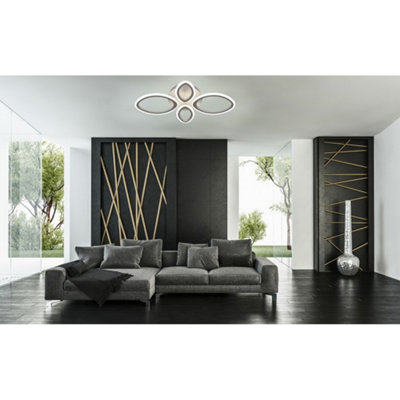 Luminosa Messina Integrated Led Semi Flush Light White 73cm