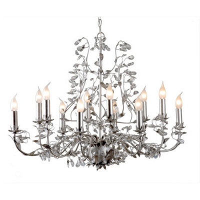 Luminosa Michelan 12 Light Multi Arm Chandeliers Brushed Silver