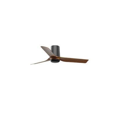 Luminosa Mini Punt Tub Small Black, Dark Wood DC Ceiling Fan 6 Speed