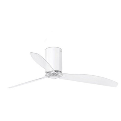 Luminosa Mini-Tube Shiny White, Transparent Ceiling Fan With DC Motor ...