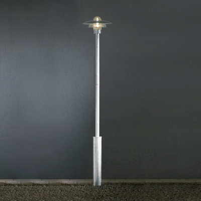 Luminosa Modena Outdoor Modern Pathway Lamp Post Galvanised Steel, IP44