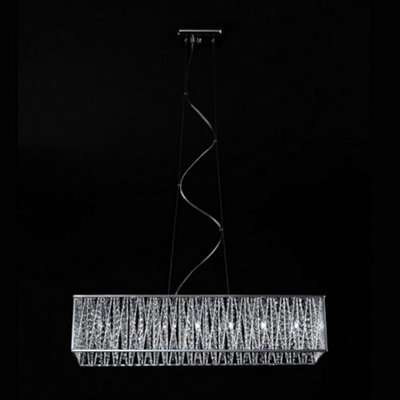 Luminosa Modern Hanging Pendant Chrome 7 Light with Anodized Aluminum ...