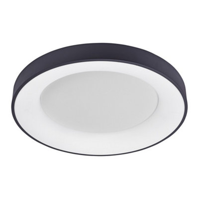 Luminosa Modern LED Flush Ceiling Light Black, Warm White 3000K 2750lm ...