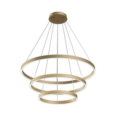 Luminosa Modern Rim Integrated LED Brass 3 Tier Circular Pendant ...