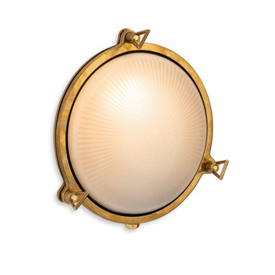 Luminosa Nautic Bulkhead Brass with Frosted Glass IP64