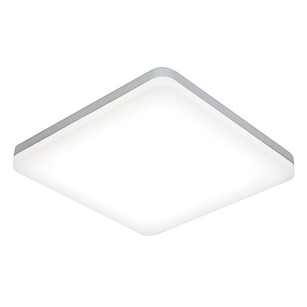 Luminosa Noble Integrated LED 1 Light Bathroom Flush Light Opal, Silver ... Luminosa Noble Integrated LED 1 Light Bathroom Flush Light Opal, Silver ...