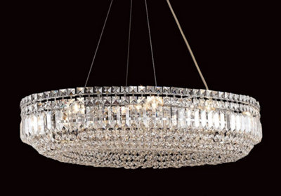 Luminosa Olovo Crystal Oval Ceiling Chrome