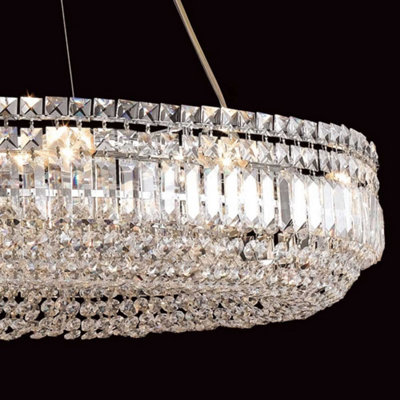 Luminosa Olovo Crystal Oval Ceiling Chrome