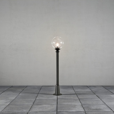 Luminosa Orion Outdoor Classic Short Bollard Incl. Black Clear Glass, IP44