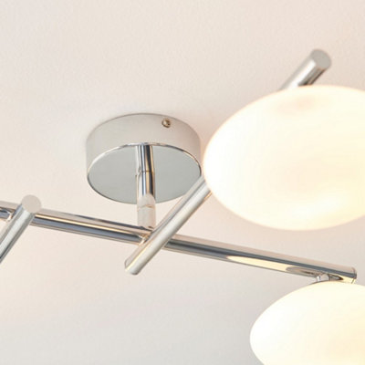 Luminosa Oristano Bathroom 4 Light Ceiling Semi Flush Chrome Plate ...