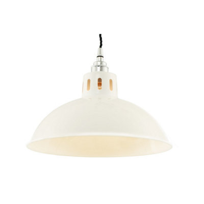 Luminosa Osson Dome Pendant, White, Chrome
