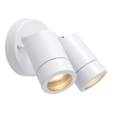 Luminosa Palin 2 Light Outdoor Spotlight Gloss White, Glass IP44, GU10