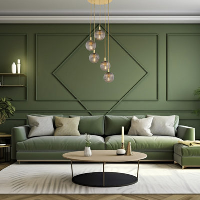 Luminosa Paloma Cluster Pendant Ceiling 5 Light Smoky (Fluted), Brushed ...