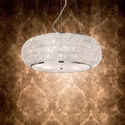 Luminosa Pasha' 6 Light Ceiling Pendant Chrome with Crystals, E14 | DIY ...