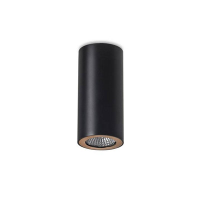 Luminosa Pipe 1 Light Round Surface Mounted Downlight Light Black, Gold ...