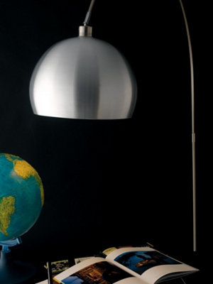 Luminosa PLAZA Arc Floor Lamp Nickel 152x205x35cm