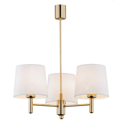 Luminosa Ponte Plus Multi Arm Pendant Ceiling 3 Light Cream, Dark Brass ...