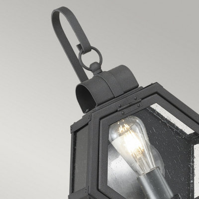 Luminosa Quoizel Heath Outdoor Wall Lantern Mottled Black, IP44