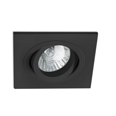 Luminosa Rad Tiltable Black recessed Downlight Square GU10