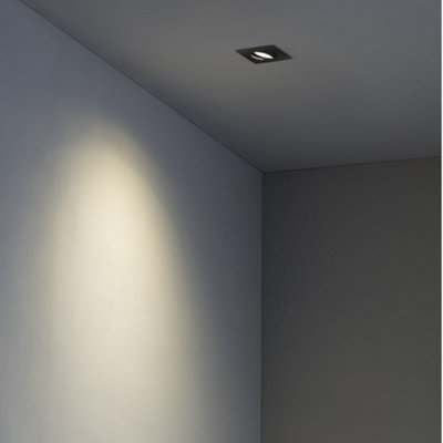 Luminosa Rad Tiltable Black recessed Downlight Square GU10