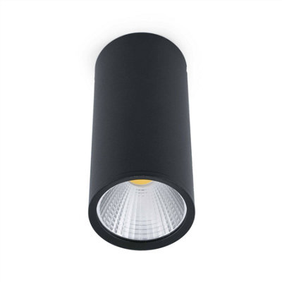 Luminosa Rel LED 1 Light Round Surface Mounted Downlight Black