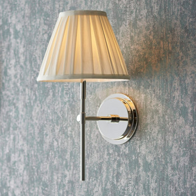 Luminosa Rennes & Carla Wall Lamp with Shade Bright Nickel Plate ...