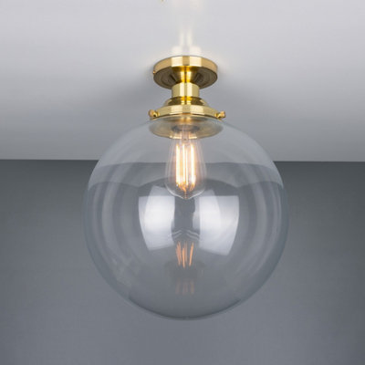 Luminosa Riad 30cm Globe Ceiling Light, Polished Brass