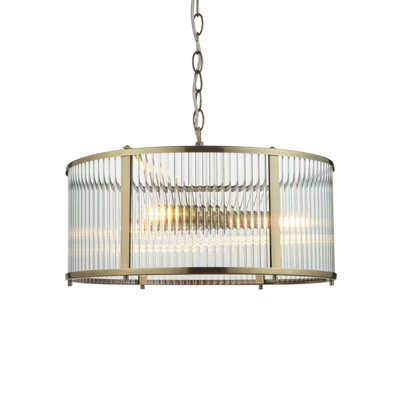 Luminosa Ridgeton 3 Light Decorative Ceiling Pendant Antique Brass ...